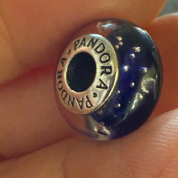 Pandora | Accessories | Pandora Deep Blue Silver Charm | Poshmark